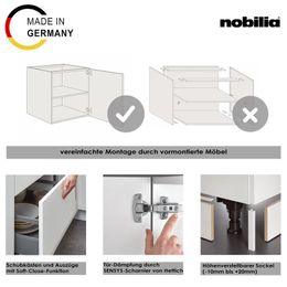 Nobilia K&uuml;chenzeile &raquo;"Structura II"&laquo; vormontiert, Ausrichtung w&auml;hlbar, Breite 240 cm, wahlw. mit E-Ger&auml;ten braun