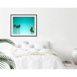 queence Bild &raquo;Palma De Mallorca&laquo; Foto Himmel Palmen 1 Stk. tlg. HD Premium Poster-Druck inkl. Holzrahmen blau Acrylglas, Holz, Papier