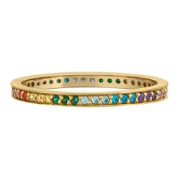 CAI Ca&iuml; Damen CA&Iuml; Fingerring &raquo;925/- Sterling Silber vergoldet Zirkonia Rainbow&laquo; gelb