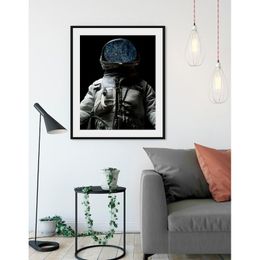 queence Bild &raquo;Astronaut&laquo; Astronaut Sterne Weltall & Kosmos Weltraum 1 Stk. tlg. HD Premium Poster-Druck inkl. Holzrahmen blau Acrylglas, Holz, Papier