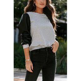 Milan Kiss Sweatshirt in Grau/ Schwarz - 61% | Gr&ouml;&szlig;e L | Damen-sweatshirts-jacken