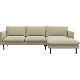 FLEXLUX Ecksofa &raquo;Bolzano, elegant und bequem, L-Form&laquo; Sitzaufbau mit Kaltschaum & Stahl-Wellen, loose Sitz -& R&uuml;ckenkissen beige 100% Polyester
