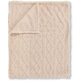 Descanso Plaid &raquo;Jacquard teddy&laquo; Weich, Kuscheldecke, Wohndecke, Teddy, Jacquard, in 2 Gr&ouml;&szlig;en beige Polyester