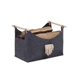 IDOMYA Essentials Kaminholz-Korb in Grau - (B)55 x (H)40 x (T)32 cm - 59% | Gartendekoration