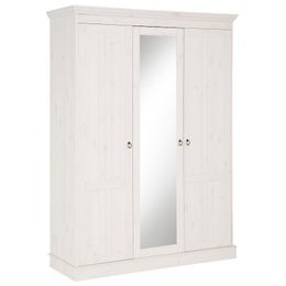 OTTO home Kleiderschrank &raquo;Indra&laquo; 3 Breiten: 100/145/233 cm H/T ca.187/54 cm, aus massiver Kiefer, mit Spiegel bei der 3- und 5trg.Variante wei&szlig; 