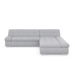 DOMO collection Ecksofa &raquo;Mona L-Form&laquo; wahlweise mit Bettfunktion silber Struktur fein 100% Polyester;Chenilleoptik 100% Polyester;SOFTLUX/Struktur 