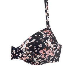 Lascana Damen Lascana B&uuml;gel-Bikini-Top &raquo;Blair&laquo; mit floralem Design schwarz 44, Cup F