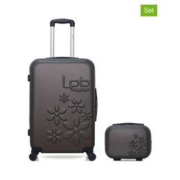 Les P'tites Bombes Les P ́tites Bombes 2tlg. Set: Hardcase-Trolley und Beautycase "Eleonor" in Anthrazit - 72% | Damen-koffer-reisegepaeck