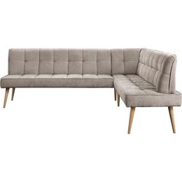 exxpo - sofa fashion Eckbank &raquo;Latte&laquo; moderne Sitz- und R&uuml;ckensteppung, bequem und elegant, hoher Holzfu&szlig; 100% PES