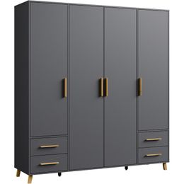 Rauch Dreht&uuml;renschrank &raquo;Kleiderschrank Schrank Garderobe SHINJO Breiten 93/140/187 cm&laquo; in 3 verschiedenen Ausstattungen BASIC/CLASSIC/PREMIUM, Griffe 