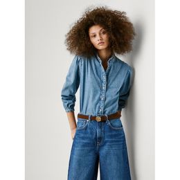 Pepe Jeans Damen Jeansbluse &raquo;REGULAR DENIM BLOUSE&laquo; mit Druckkn&ouml;pfen blau S