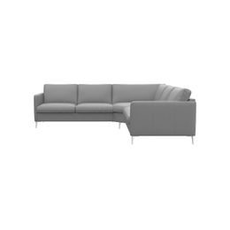 FLEXLUX Ecksofa &raquo;Fiore, gleichschenklig, bequem durch hochwertigem Sitzaufbau&laquo; schmale Armlehnen, super Sitzkomfort durch Kaltschaum, F&uuml;&szlig;e Alu schwarz