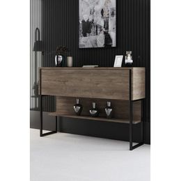 Evila Sideboard "Luxe" in Braun/ Schwarz - (B)120 x (H)80 x (T)30 cm - 77% | Regale
