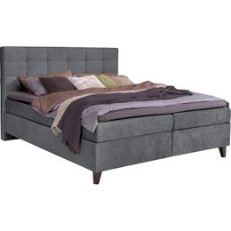 Alina Boxspringbett &raquo;Neomi&laquo; inklusive Matratze und Topper grau Chenille TBS (100% Polyester)