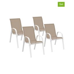 Inkazen 6er-Set: Gartenst&uuml;hle in Beige - (B)55,5 x (H)84 x (T)68 cm - 64% | Garten-moebel