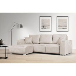 OTTO home Ecksofa &raquo;BEATRICE optionale Schlafsofa mit Bettkasten, B/T/H: 265/170/86 cm&laquo; L-Form, wahlweise auch mit Bettfunktion und Bettkasten beige 