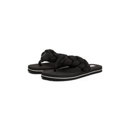 Tommy Jeans Damen Zehentrenner &raquo;BRAIDED THONG BEACH SANDAL&laquo; , Dianette, Sommerschuh mit geflochtener, wattierter Bandage schwarz 37