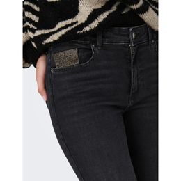 Only Damen Only Skinny-fit-Jeans &raquo;ONLBLUSH RHINESTONE MID SK RW DNM&laquo; schwarz XS (34), L&auml;nge 32