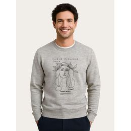 WOOOP Sweatshirt "Picasso War & Peace" in Grau - 56% | Gr&ouml;&szlig;e XL | Herren-plussize