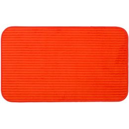 G&ouml;zze Badematte &raquo;Berlin&laquo; H&ouml;he 7 mm rutschhemmend beschichtet fu&szlig;bodenheizungsgeeignet Badteppich, Uni Farben, Cord Optik, waschbar orange Polyester