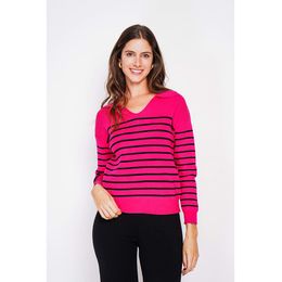 William de Faye Pullover in Fuchsia/ Schwarz - 73% | Gr&ouml;&szlig;e 38 | Damen-pullover-cardigans