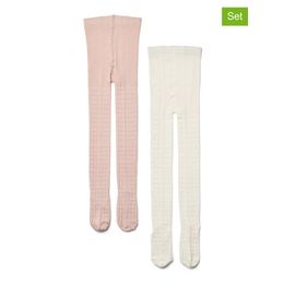 Wheat 2er-Set: Strumpfhosen in Wei&szlig;/ Rosa - 47% | Gr&ouml;&szlig;e 74/80 | Babysocken-strumpfhosen