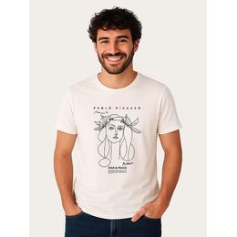 WOOOP Shirt "Picasso War & Peace" in Wei&szlig; - 65% | Gr&ouml;&szlig;e XL | Herren-plussize