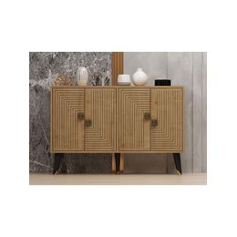 Evila Sideboard "Ahart" in Hellbraun - (B)120 x (H)80 x (T)30 cm - 83% | Regale