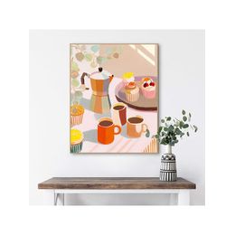 Orangewallz Gerahmter Kunstdruck "Coffee Scene" - 54% | Gr&ouml;&szlig;e 40x50 cm | Wanddekoration