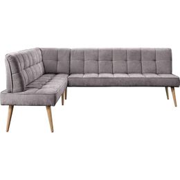 exxpo - sofa fashion Eckbank &raquo;Latte&laquo; moderne Sitz- und R&uuml;ckensteppung, bequem und elegant, hoher Holzfu&szlig; 100% PES