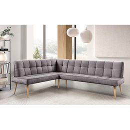 exxpo - sofa fashion Eckbank &raquo;Latte&laquo; moderne Sitz- und R&uuml;ckensteppung, bequem und elegant, hoher Holzfu&szlig; 100% PES