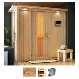 Karibu Sauna &raquo;Vada&laquo; Set, Ofen 9 KW externe Strg easy beige