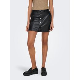 Only Damen Only Lederimitatrock &raquo;ONLAMAZING-LIORA HW FAUX LEAT SKIRT PNT&laquo; schwarz S (36)