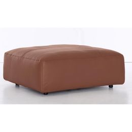 Musterring Hocker &raquo;LUCIA&laquo; braun Flachgewebe VALMONT (60% Baumwolle/40% Leinen);Leder PURO, pigmentiertes Leder;Microfaser CRONA (100% Polyester);Flachgewebe 