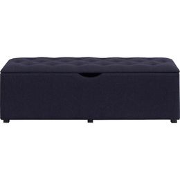Home Affaire Hockerbank &raquo;Knobbed&laquo; Hockerbank mit Stauraum, Breite 120 cm und 160 cm blau Struktur fein (100% Polyester) f&uuml;r Bett Classico, Piazza, 