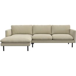 FLEXLUX Ecksofa &raquo;Bolzano, elegant und bequem, L-Form&laquo; Sitzaufbau mit Kaltschaum & Stahl-Wellen, loose Sitz -& R&uuml;ckenkissen beige 100% Polyester