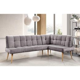 exxpo - sofa fashion Eckbank &raquo;Latte&laquo; moderne Sitz- und R&uuml;ckensteppung, bequem und elegant, hoher Holzfu&szlig; 100% PES