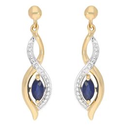 Firetti Damen Paar Ohrstecker &raquo;Schmuck Geschenk Gold 375 Ohrschmuck Farbstein Edelstein Saphir&laquo; mit Saphir blau