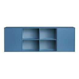 Sideboard &raquo;Mistral, Hochwertig Schrank, h&auml;ngend/stehend montierbar&laquo; mit zwei T&uuml;ren, B: 177 cm, anpassungsbar Designm&ouml;bel blau Massivholz, Spanplatte