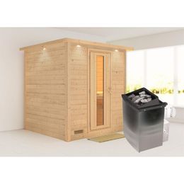 Karibu Sauna &raquo;Menja&laquo; Set, Ofen 9 kW integr. Strg beige