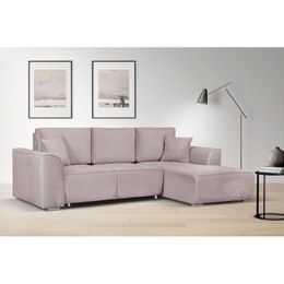 OTTO home Ecksofa &raquo;BEATRICE optionale Schlafsofa mit Bettkasten, B/T/H: 265/170/86 cm&laquo; L-Form, wahlweise auch mit Bettfunktion und Bettkasten lila 100