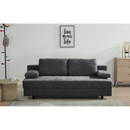 OTTO home Schlafsofa &raquo;ONNIKO, Breite: 192 cm, Liegefl&auml;che 121x192 cm, Feinstruktur-Bezug&laquo; mit Bettfunktion & Bettkasten 100% Polyester