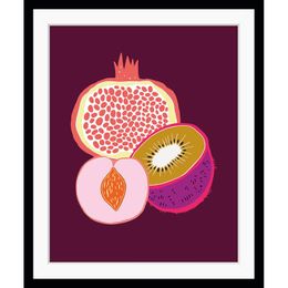 queence Bild &raquo;Leonard&laquo; Kunst Lebensmittel Obst Obst Bilder HD Premium Poster-Druck inkl. Holzrahmen bunt Acrylglas, Holz, Papier