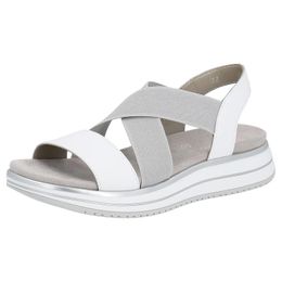 Remonte Damen Riemchensandale , Sommerschuh, Sandalette, Keilabsatz, mit praktischem Gummizug grau 37