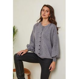 So Cachemire Cardigan "Hatvan" in Grau - 76% | Gr&ouml;&szlig;e XL | Damen-pullover-cardigans