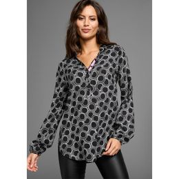 Laura Scott Damen Longbluse mit Kontrasttape - NEUE KOLLEKTION schwarz 34