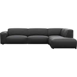 FLEXLUX Ecksofa &raquo;Lucera, super bequem durch hochwertigen Sitzaufbau mit Kaltschaum&laquo; modern & anschmiegsam, L-Form, Designsofa schwarz 100% Echteder