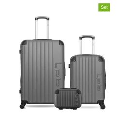 Les P'tites Bombes Les P ́tites Bombes 3tlg. Set: Hardcase-Trolleys und Beautycase "Hmabourg" in Anthrazit - 73% | Damen-koffer-reisegepaeck