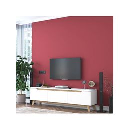 Evila TV-Regal in Wei&szlig; - (B)180 x (H)48,6 x (T)35 cm - 74% | Regale