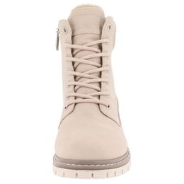Tom Tailor Damen Tom Tailor Schn&uuml;rboots Winterboots mit wasserabweisendem TEX, Komfortweite G beige 41